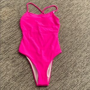 Swim | Nwt Neon Pink One Piece Bathing Suit | Poshmark